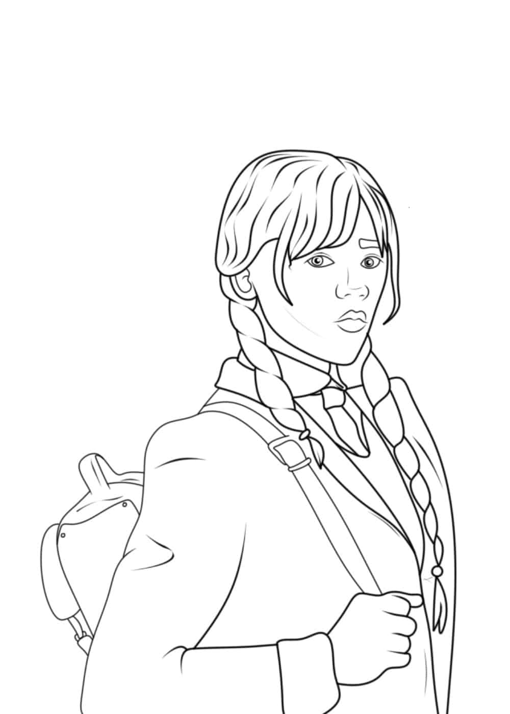 Enid wandinha para colorir - Desenho Colorir